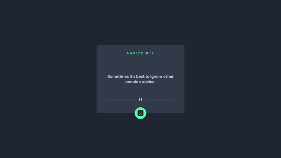 Frontend Mentor Random Advice Generator Built With React Coding Challenge Solution
