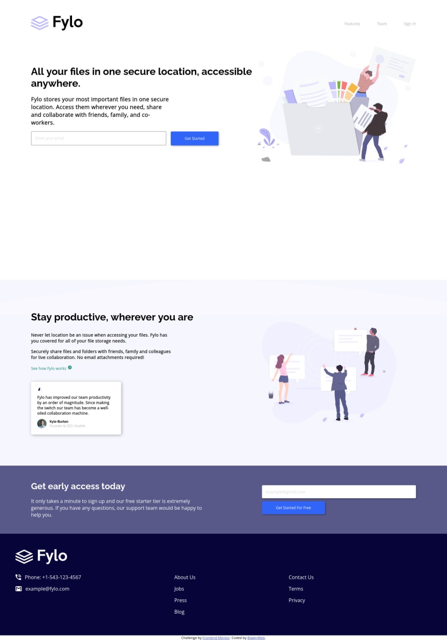 Frontend Mentor | fylo-landing-page-with-two-column-layout- coding challenge solution