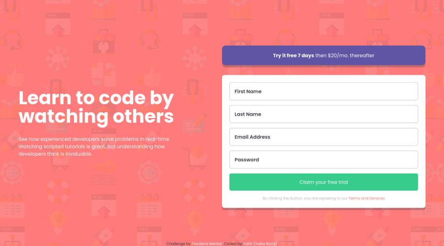 Frontend Mentor Intro Component With Signup Form Using Tailwind Css