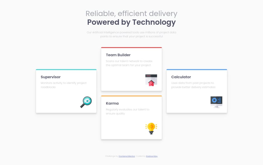 Frontend Mentor Four Card Feature Section Html Css Bootstrap 5
