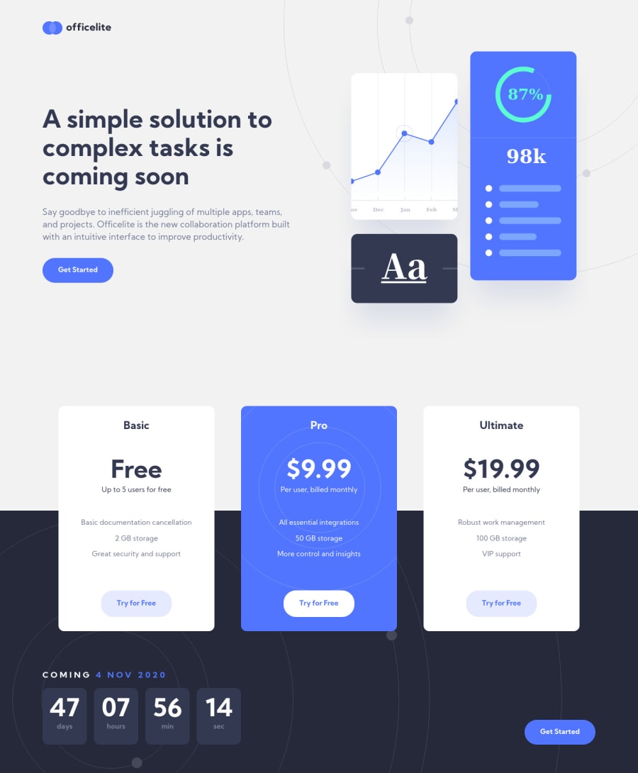 Frontend Mentor Officelite Solution Using React Css Bem Naming Flexbox Coding Challenge