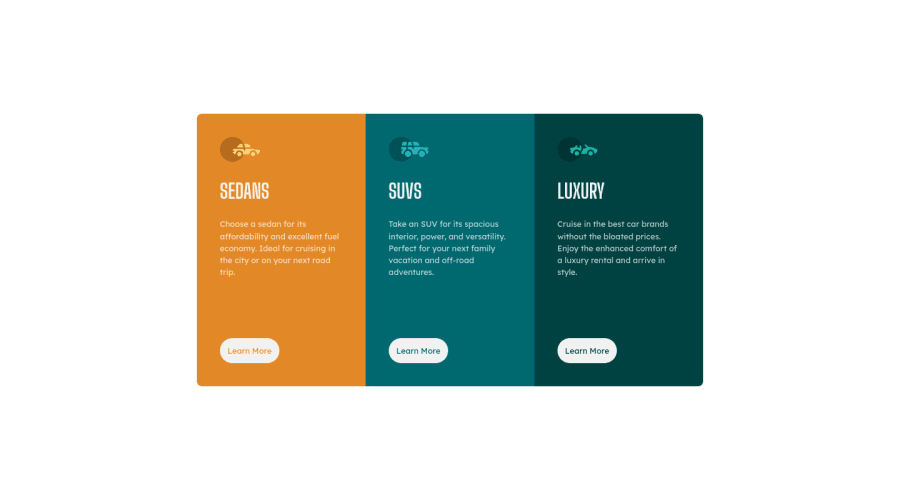 Frontend Mentor 3 Column Card Preview Coding Challenge Solution