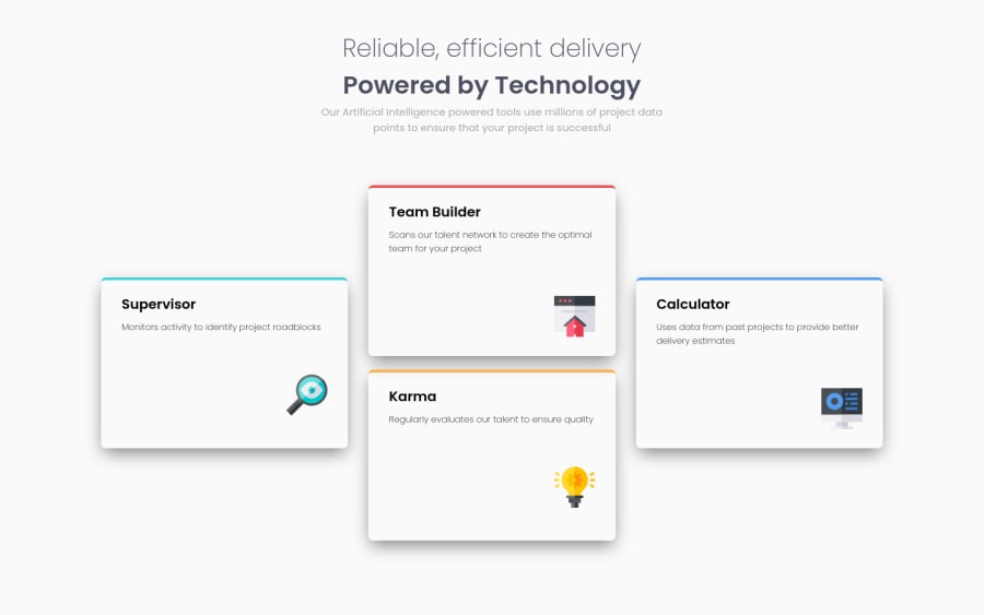 Frontend Mentor Four Card Feature Section Using Flexbox And Grid