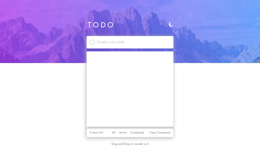Frontend Mentor Todo App With Drag And Drop Functionality Made With