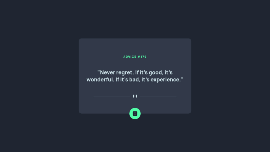 Frontend Mentor Random Advice Generator Using React And Scss Coding