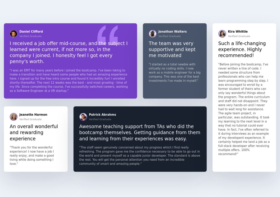Frontend Mentor Responsive Testimonials Page Using Html And Css Css