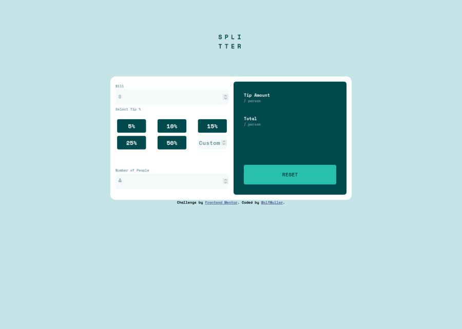 Frontend Mentor Tip Calculator App Challenge Using Css Grid And Javascript Coding Challenge
