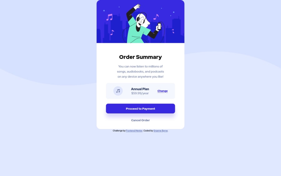Frontend Mentor Responsive Order Summary Using Html And Css Coding Challenge Solution