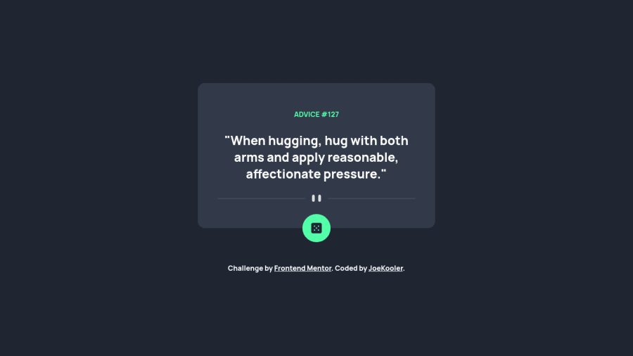 Frontend Mentor Advice Generator Using Vanilla Html Css And Js Coding Challenge Solution