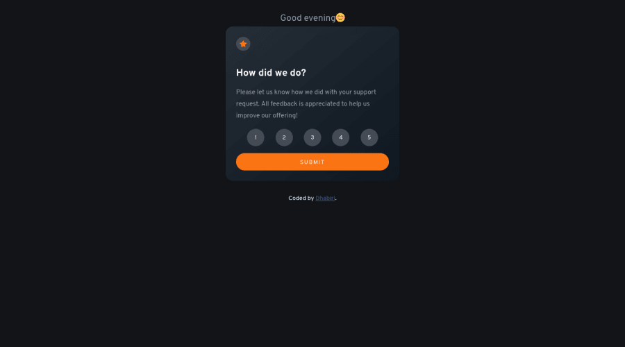 Frontend Mentor Interactive Rating Component Using Javascript Coding Challenge Solution