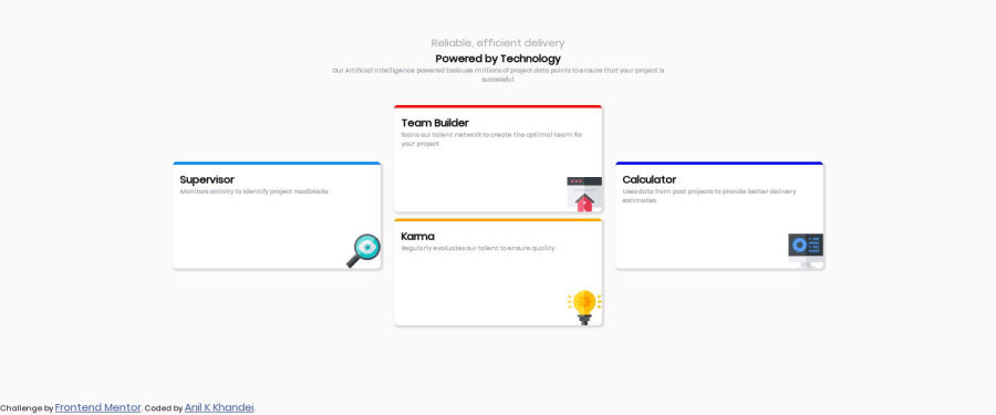 Frontend Mentor Four Card Feature Section Using Plain Html And Css Only