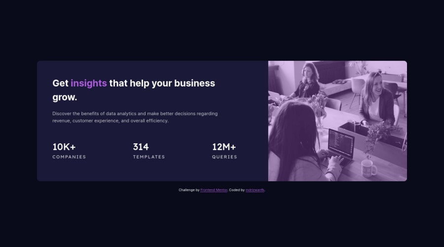 Frontend Mentor Responsive Stats Card Using Html Css Flex Grid
