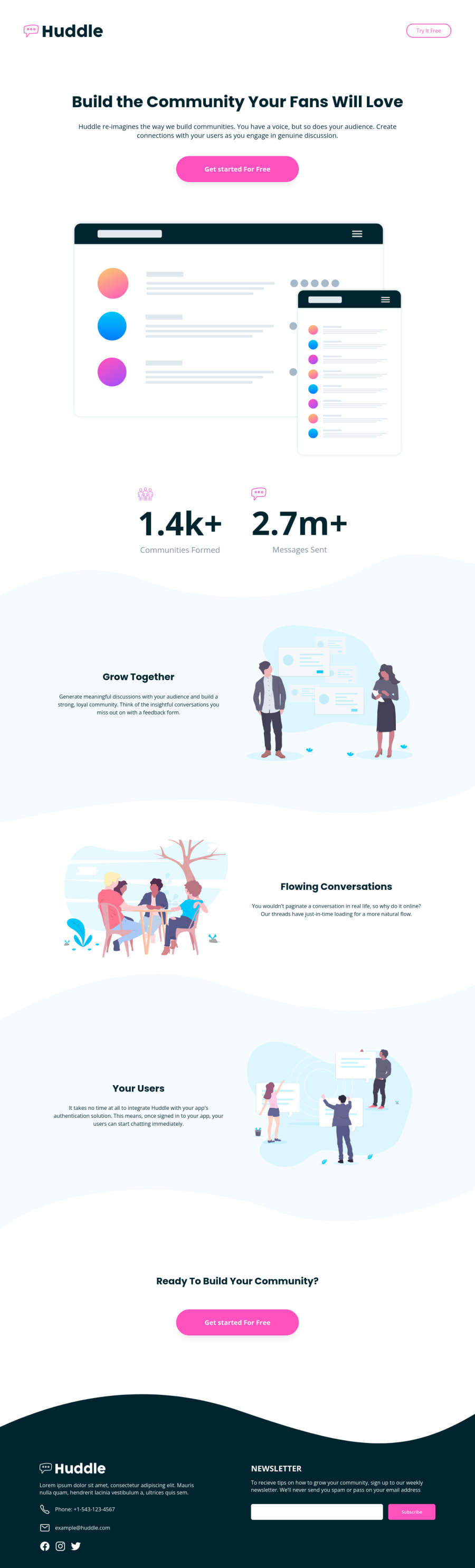 Frontend Mentor Huddle Lp With Curved Sections Html And Css Adjsvar Coding Challenge Solution