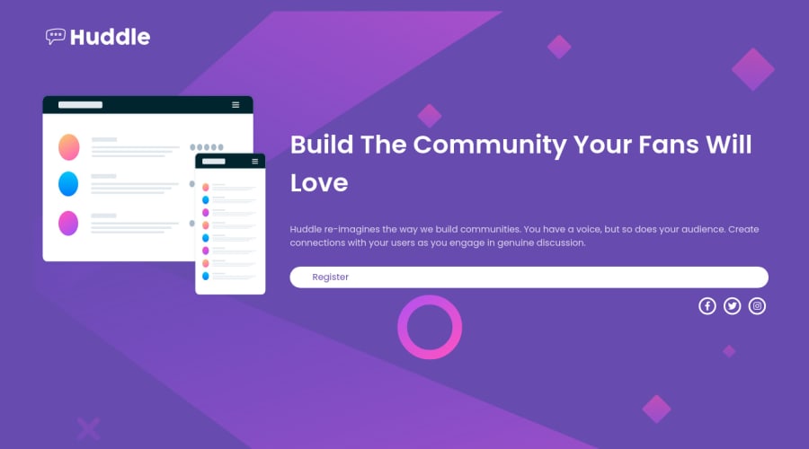 Frontend Mentor Huddle Landing Page With Html And Css Coding Challenge Solution
