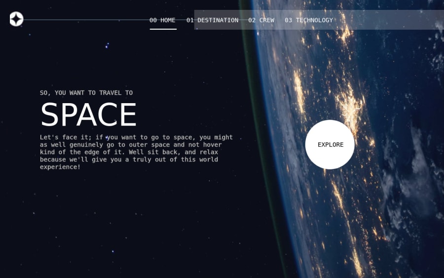 Frontend Mentor Space Tourism Built With Html Css And Css Media Query Coding Challenge Solution