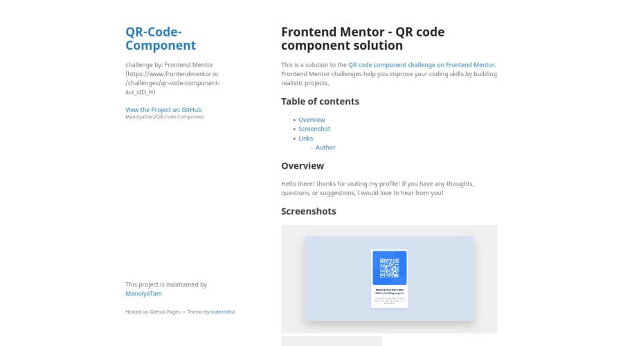 Frontend Mentor Qr Code Component Challenge S Solution Using Html