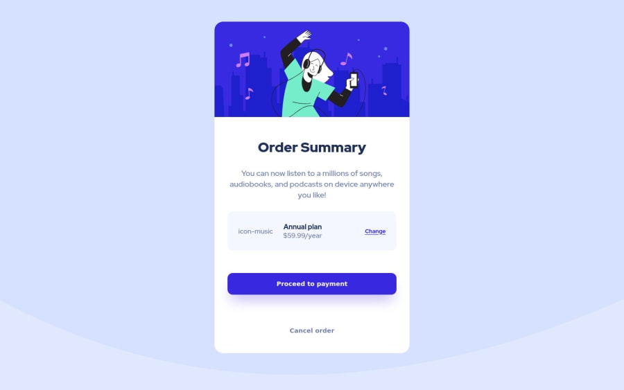 Frontend Mentor | Order-Summary-Component using HTML and CSS coding challenge solution