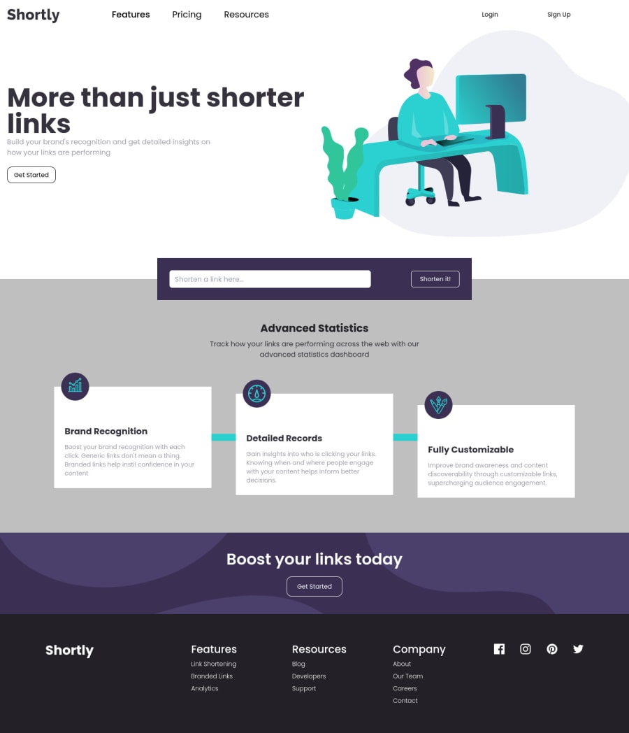 Frontend Mentor Responsive Url Shortening Web App Built With React And Tailwindcss Coding 6043
