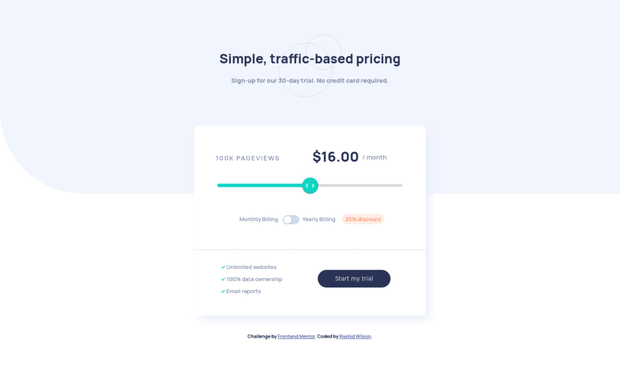 Frontend Mentor Responsive Price Component Using React Coding