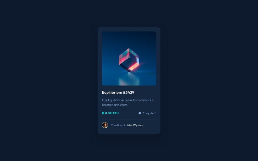 Frontend Mentor | NFT preview card component solved with pure css ... Frontend Mentor | NFT preview card component solved with pure css ...