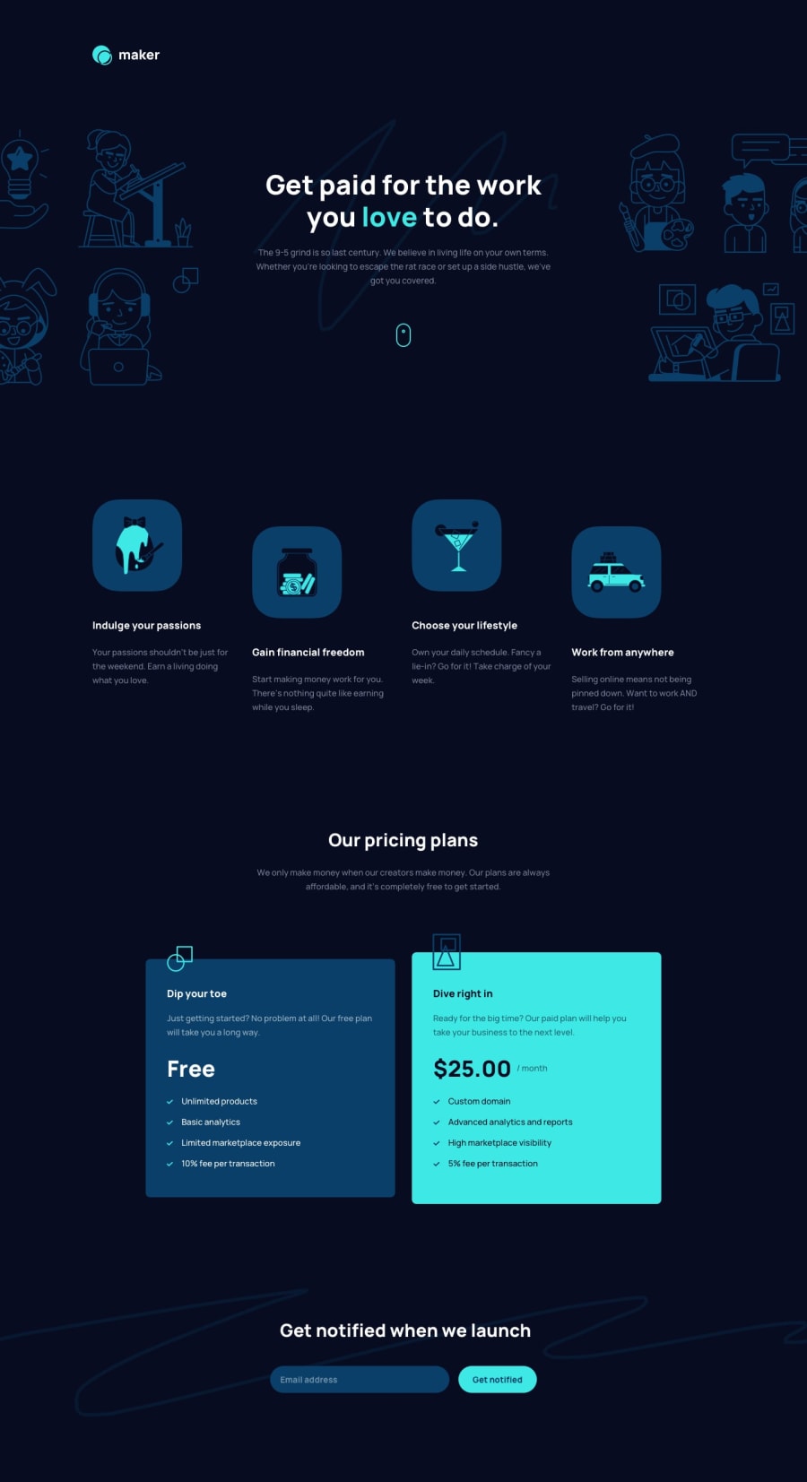 Frontend Mentor Maker Landing Page Using Html Tailwind Css And Javascript Coding Challenge