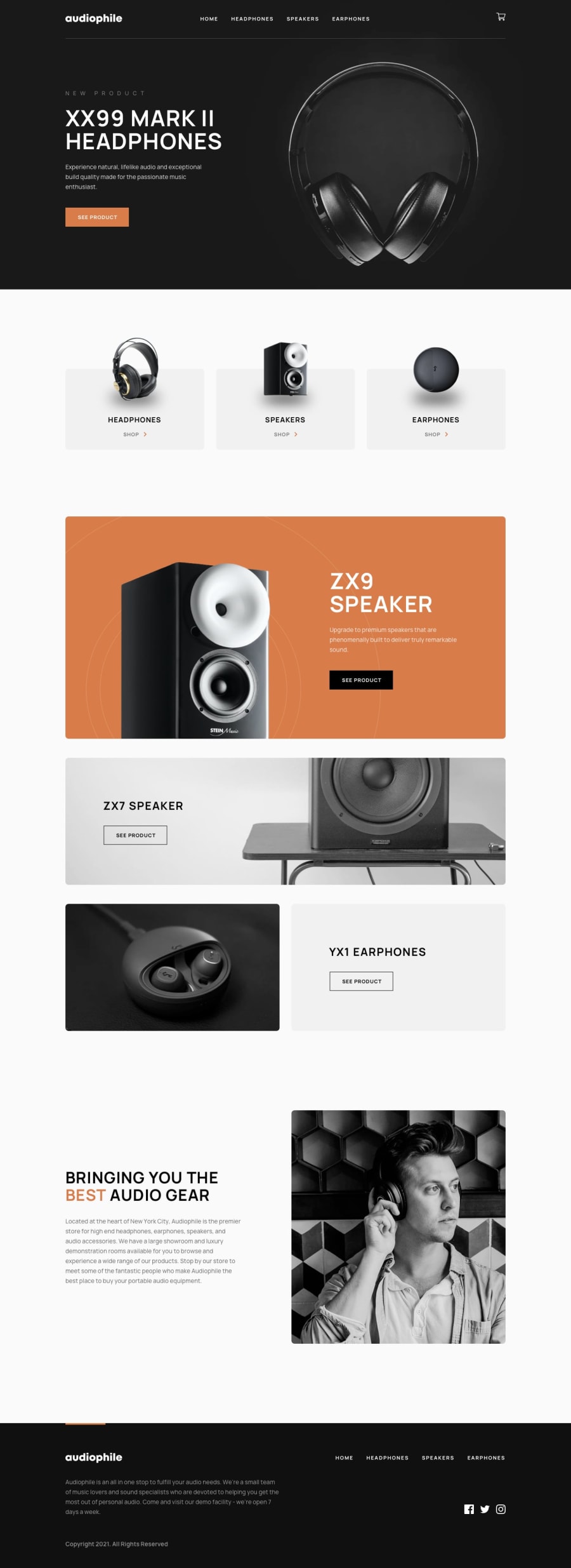 Frontend Mentor Audiophile E Commerce Website Using