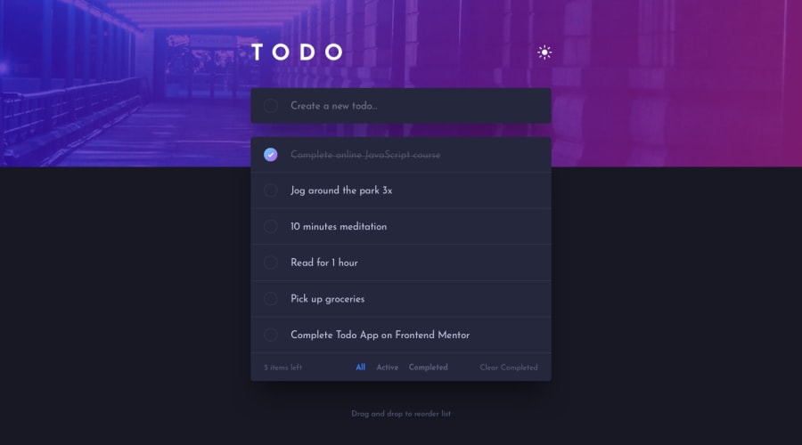 Frontend Mentor Todo App Html Css And Vanilla