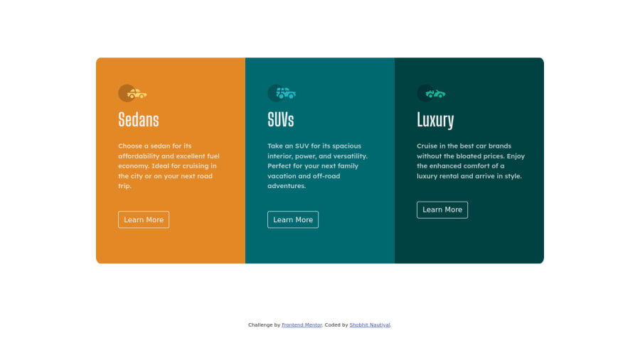 Frontend Mentor 3 Column Preview Card Component Main Coding Challenge