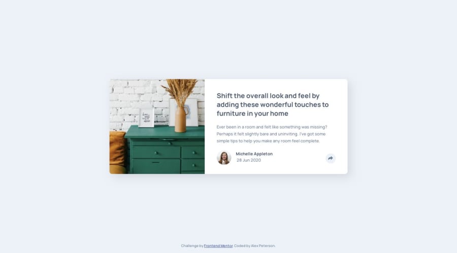 Frontend Mentor Article Preview Using Basic Vanilla Html Css And Js