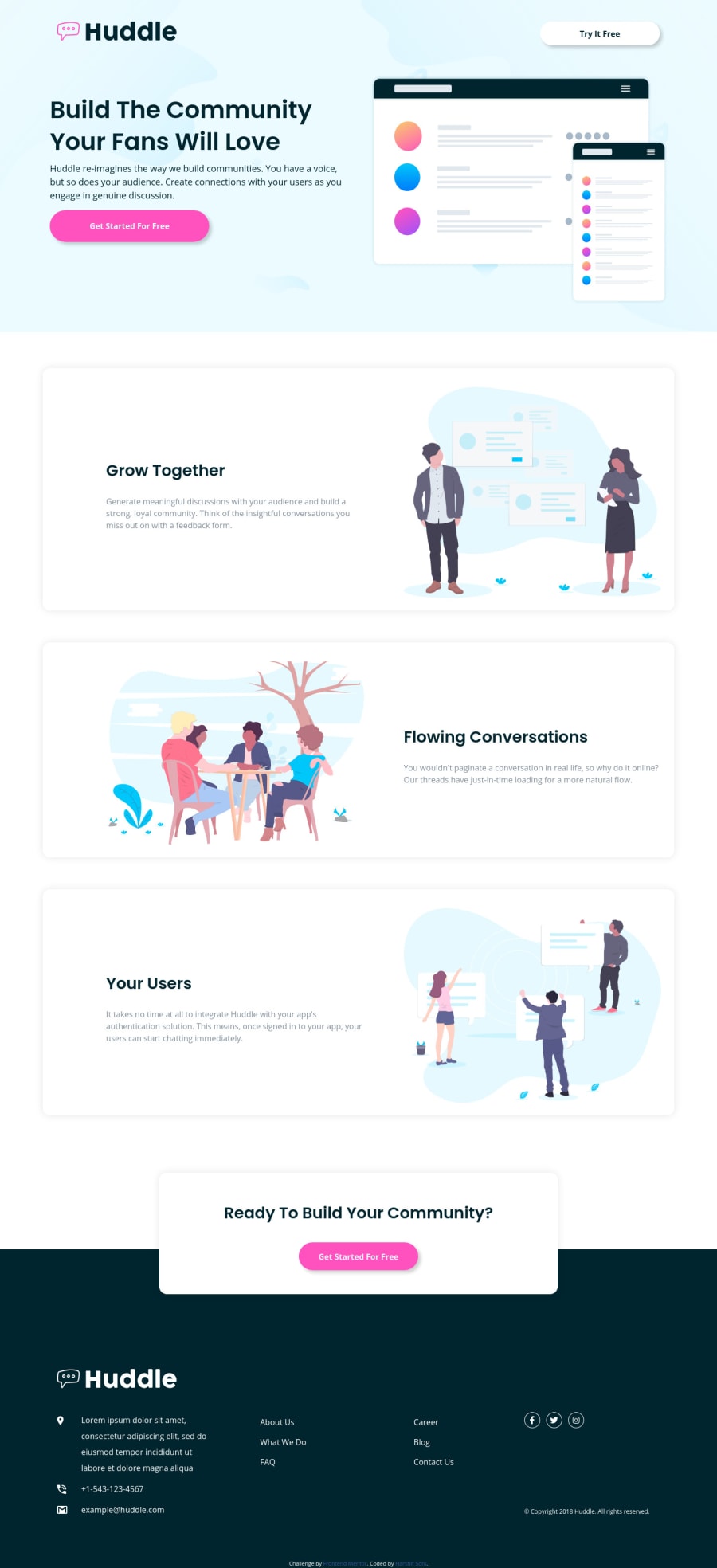 Frontend Mentor | Huddle-Landing-Page using HTML & CSS coding challenge ... Frontend Mentor | Huddle-Landing-Page using HTML & CSS coding challenge ...