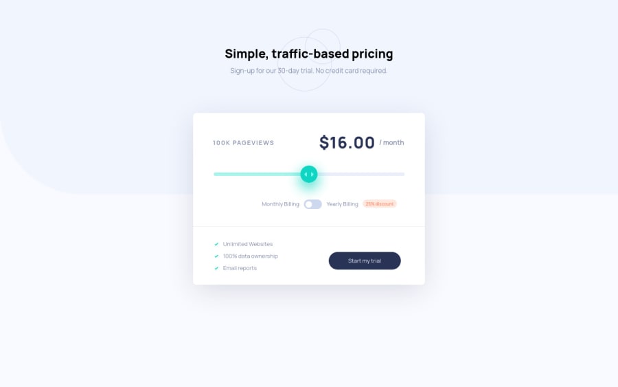 Frontend Mentor Interactive Price Component With Vite Js Sass And