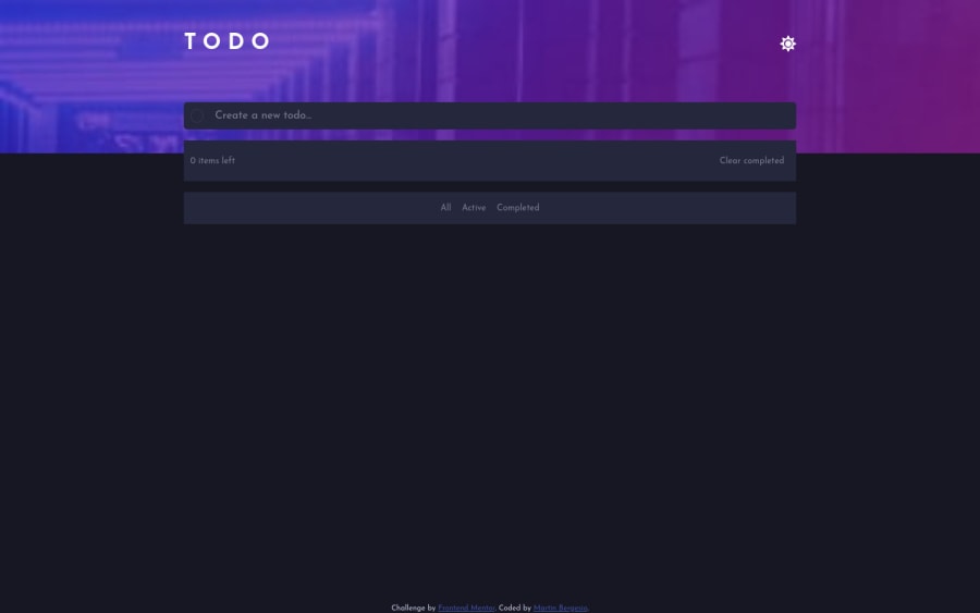 Frontend Mentor Todo App Coding Challenge Solution