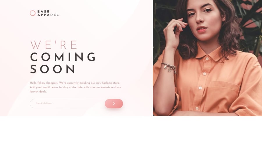 Frontend Mentor Base Apparel Coming Soon Page Using Sass