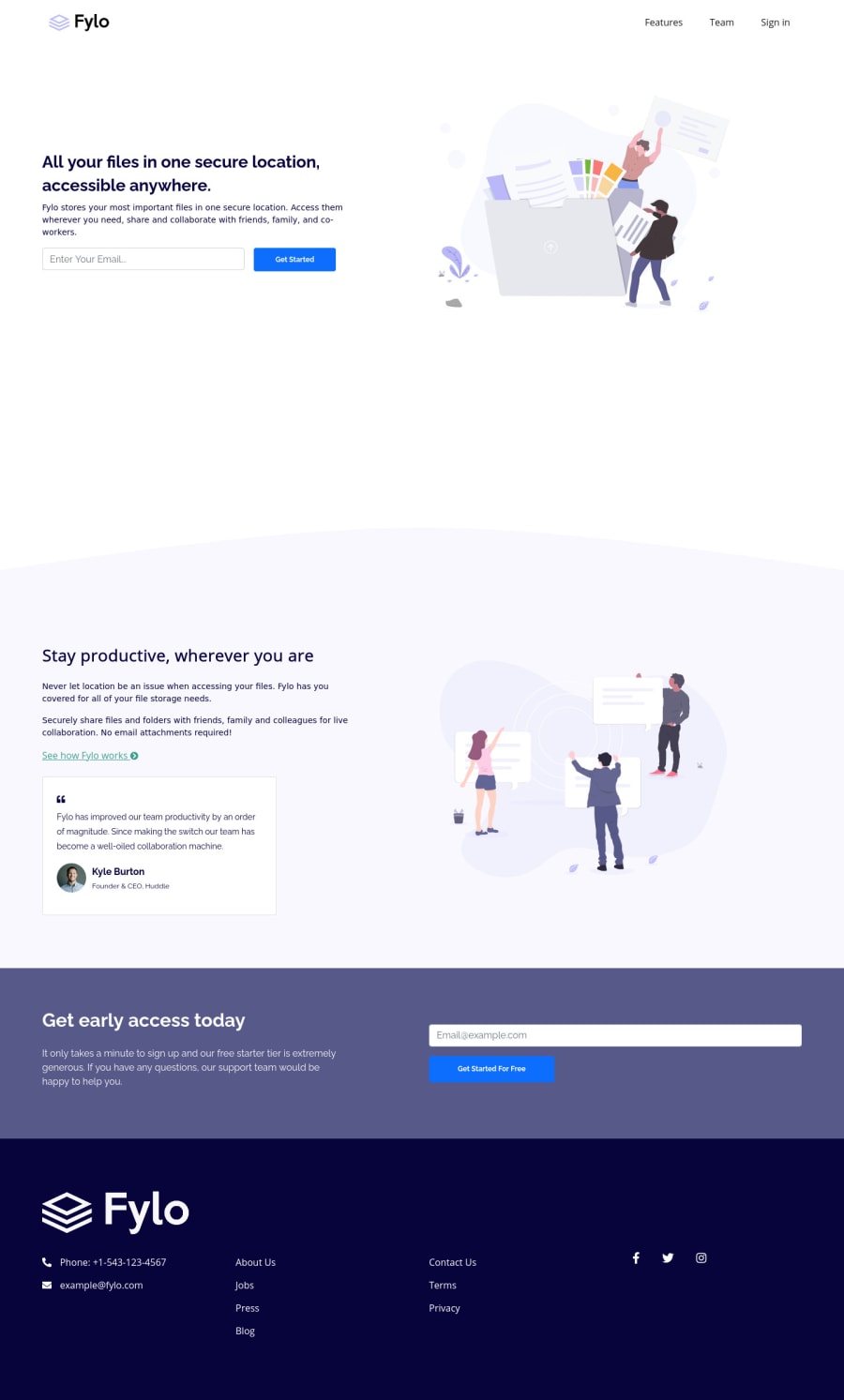Frontend Mentor Fylo Landing Page With Html Css Coding Challenge Solution