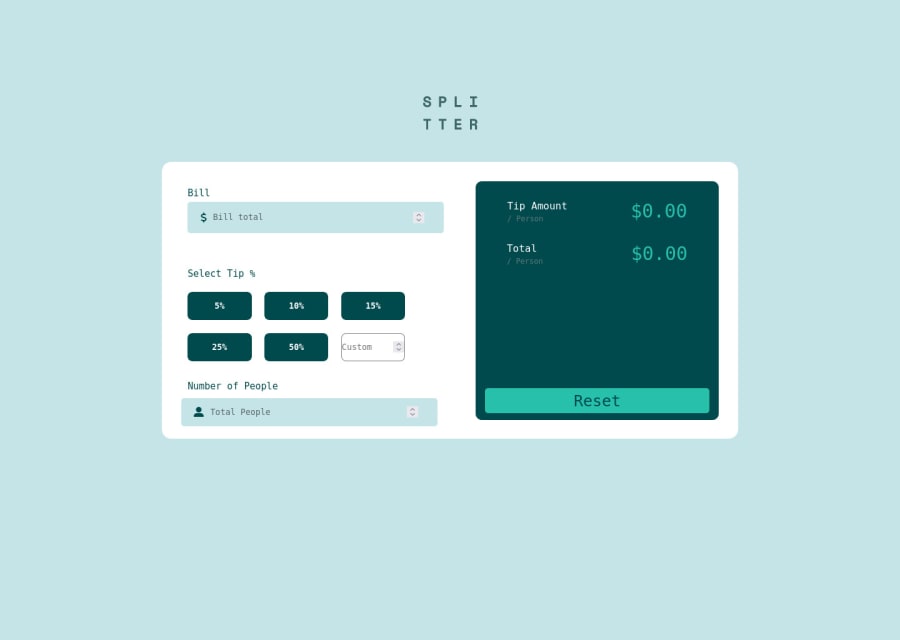 Frontend Mentor Calculate Tip React Js Coding Challenge Solution