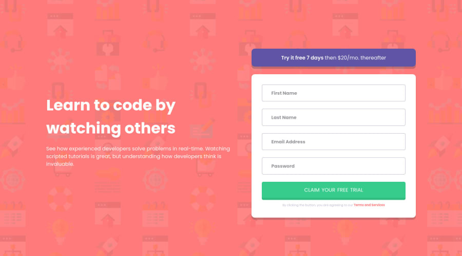 Frontend Mentor Responsive Intro With Signup Form Using Flexbox Css