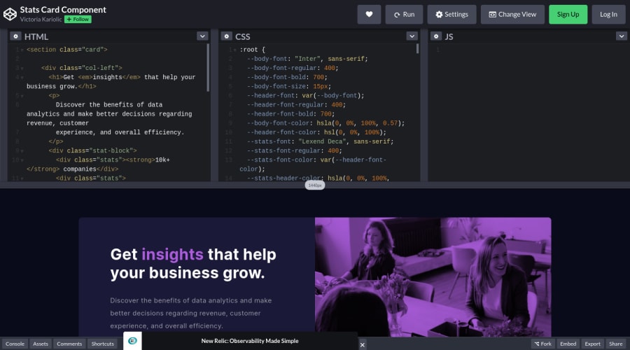 Frontend Mentor Stat Card Using Hmtl And Css Coding Challenge Solution