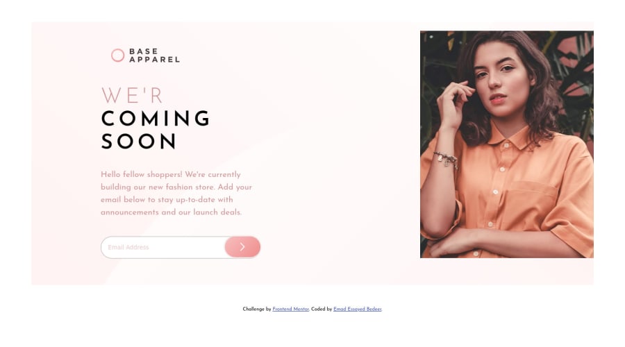 Frontend Mentor A Mobile First Base Apparel Coming Soon