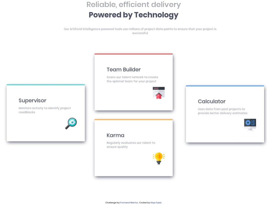 Frontend Mentor Four Card Feature Section Using Html And Css Coding