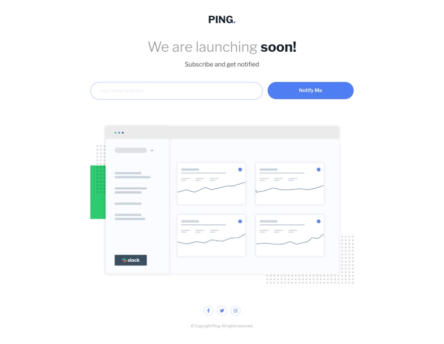 Frontend Mentor Ping Coming Soon Page Sass Flexbox Grid Coding