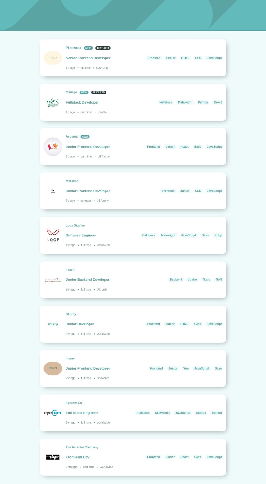Frontend Mentor Job Listings With Filtering W React And