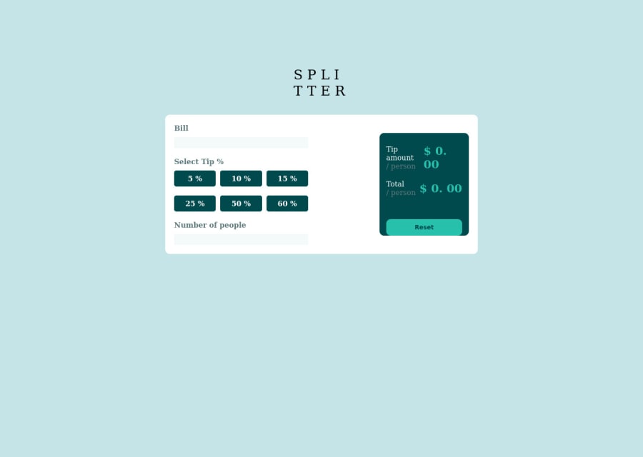 Frontend Mentor Tip Calculator Using Javascript Coding Challenge Solution
