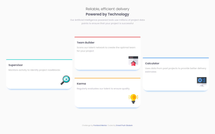 Frontend Mentor Four Card Features Build With Scss Flexbox