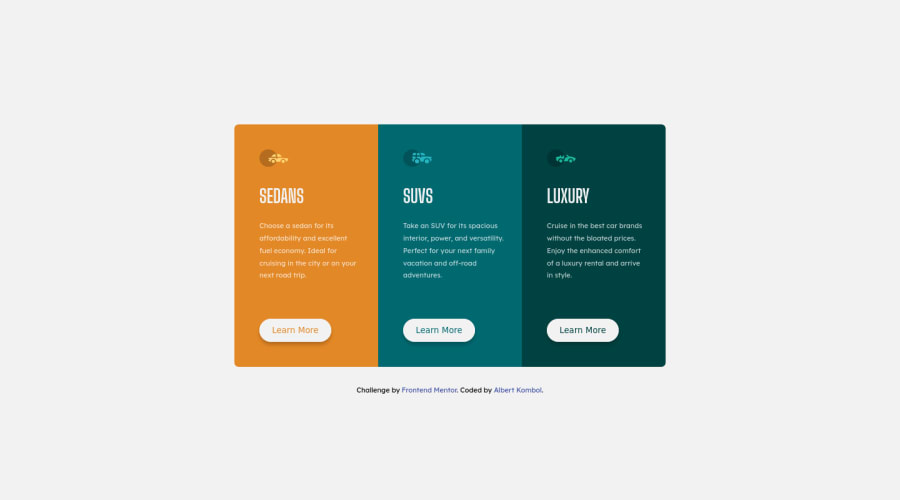 Frontend Mentor Responsive 3 Column Preview Card Component Using