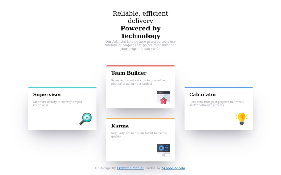 Frontend Mentor Four Card Feature Section Using Html Css Coding