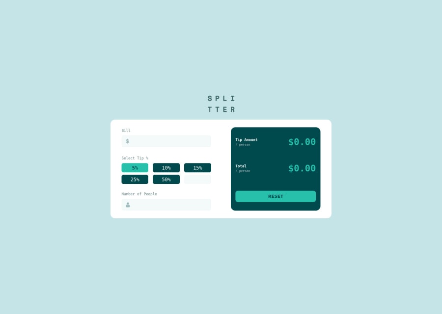 Frontend Mentor Tip Calculator Challenge Done With Html Css And