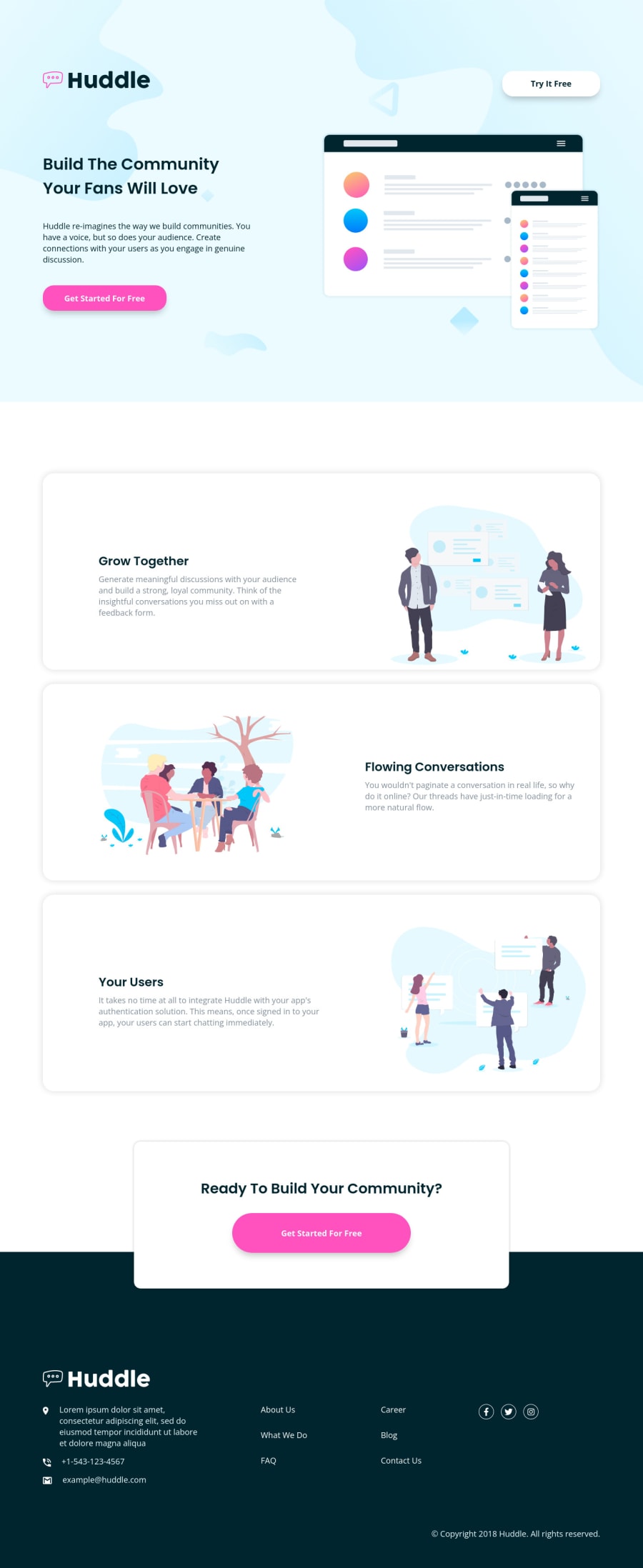 Frontend Mentor Huddle Landing Page With Css3 And Html Coding Challenge Solution