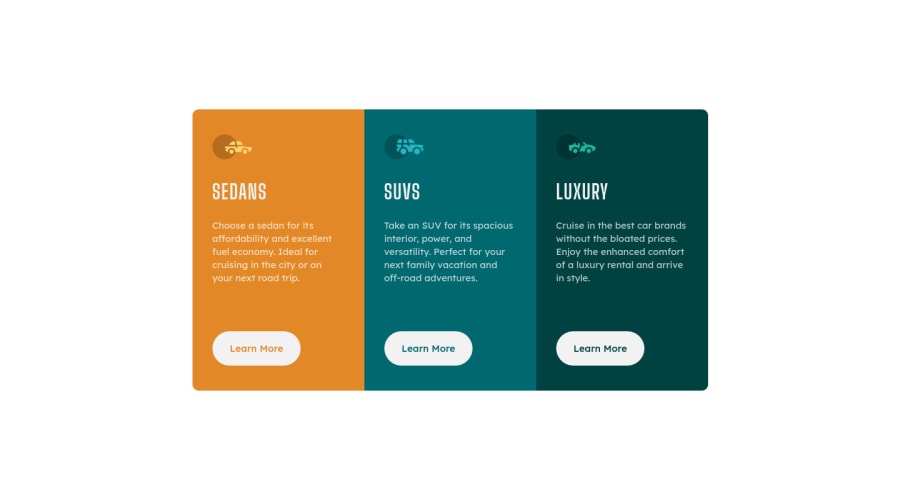 Frontend Mentor 3 Column Preview Card Component Using