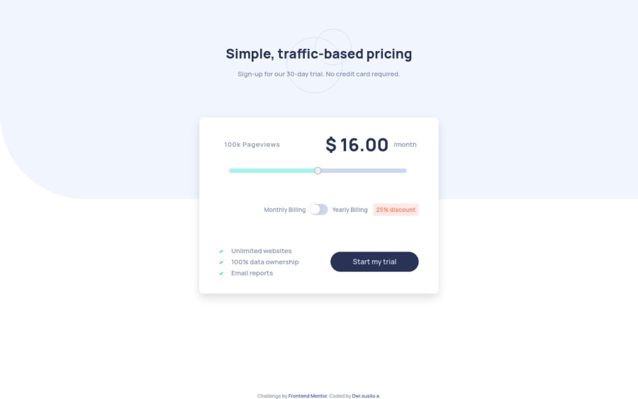 Frontend Mentor Frontend Mentor Interactive Pricing Component