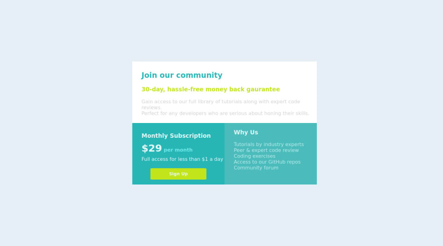 Frontend Mentor My First Challenge Solution Only With Html And Css